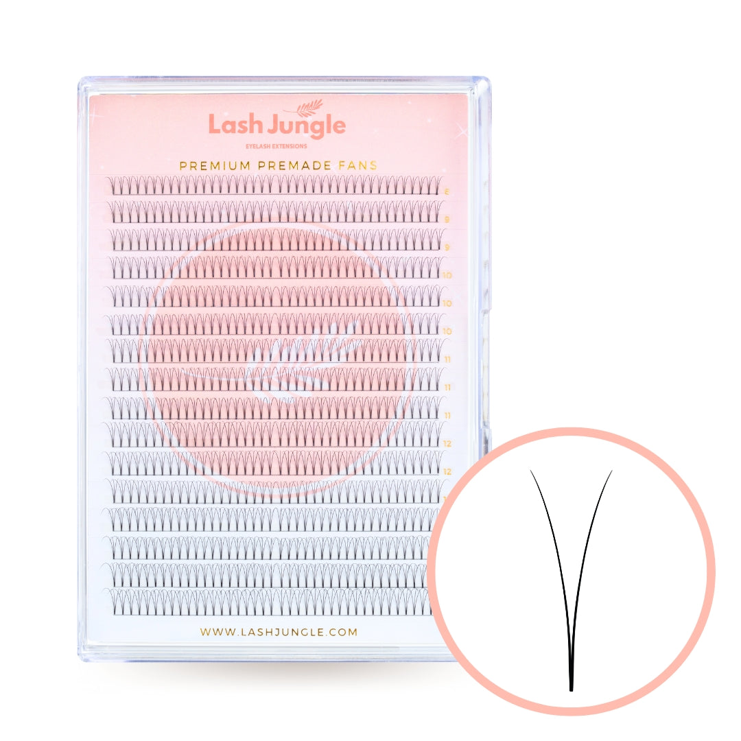 2D Premade Volume Fans Ultra Dark Short Stem – Lash Jungle