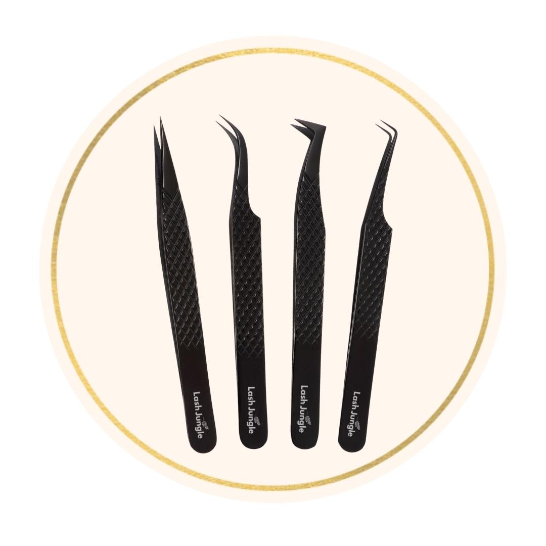 Titanium Black Series | Eyelash Extension Tweezer Bundle – Lash Jungle